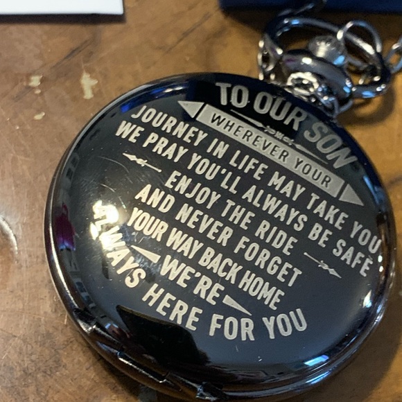 Source Unknown | Accessories | Pocket Watch With Note To My Son Quartz ...